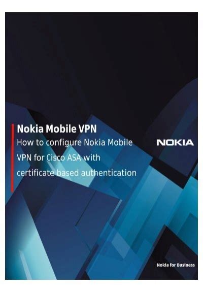 Nokia Mobile VPN And Cisco ASA Gateway Certificate
