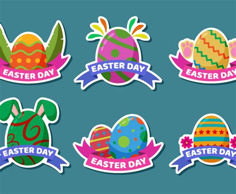 Easter Eggs Sticker Set Vector Art And Graphics