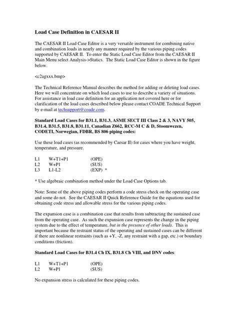 Load Case Definition In Caesar Ii Pdf