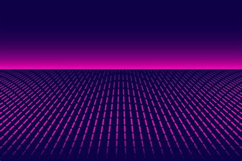 Premium Vector Futuristic Background In Retro Style Digital Grid
