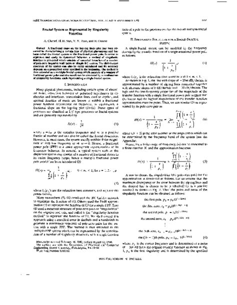 Pdf Fractal System As Represented By Singularity Function