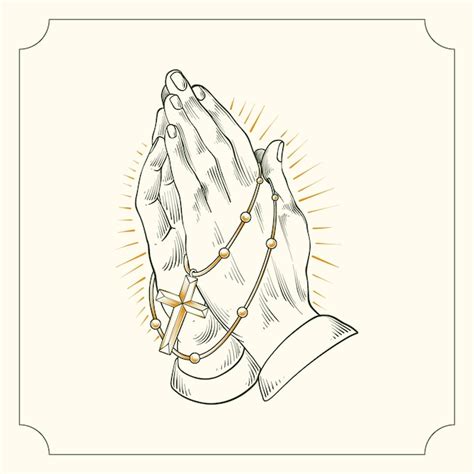 Premium Vector Hand Drawn Praying Hands Illustration