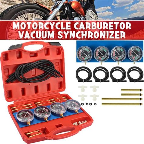 1 Set Universal Motorcycle Fuel Vacuum Carburetor Synchronizer