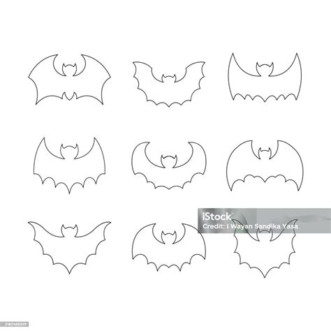 박쥐 라인 아이콘 모음입니다 윤곽선 스타일 고립 된 요소 그림 0명에 대한 스톡 벡터 아트 및 기타 이미지 0명 Championship 경쟁 Istock