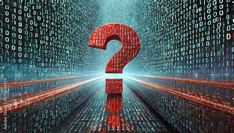Digital D Re Question Mark Embedded With Binary Code Representing AI In Question Answering