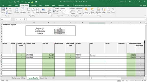 Bonus Structure Template Excel