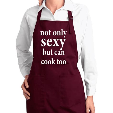 Not Only Sexy But I Can Cook Too Funny Chef Kitchen Cooking Apron With Pockets Kitchen Cooking