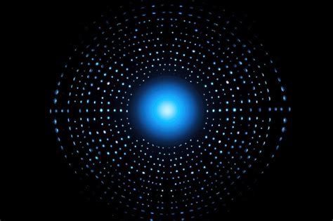 Premium Ai Image Cosmic Matrix Enigmatic Blue Glowing Dot In The Abyss