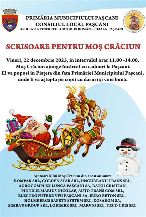 Newspascani Pa Cani T Rgu Frumos Ia I Mo Cr Ciun Va D Rui Cadouri Copiilor Din Pa Cani