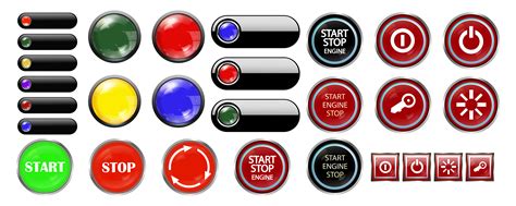Interface Colorful Web Button With Icon Power Button With Switch 5092937 Vector Art At Vecteezy