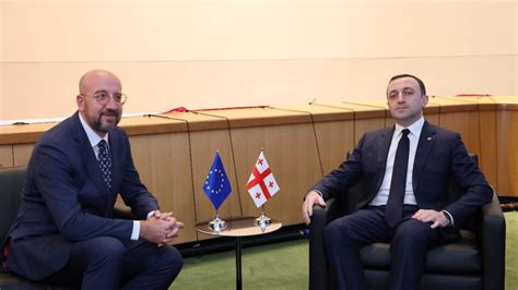 ირაკლი ღარიბაშვილი შარლ მიშელს შეხვდა