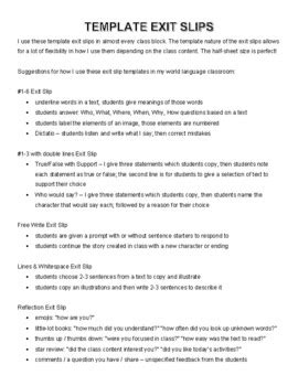 Exit Slip Templates By Delicia Magistrae TPT