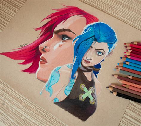 Vi And Jinx Drawing By Ishakcbn On Deviantart