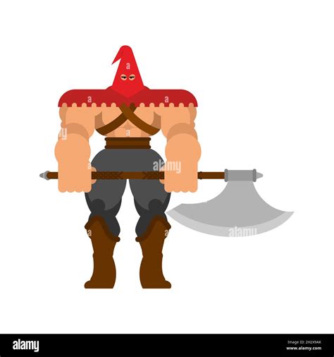 Executioner With Ax Isolated Butcher And Axe Vector Illustration Stock Vector Image And Art Alamy