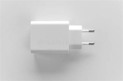 Ac Charger Adapter With Usb Input On A White Background Stock Image