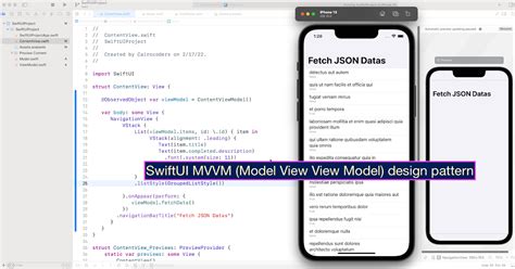 Swiftui Mvvm Model View View Model Design Pattern Tutorial101