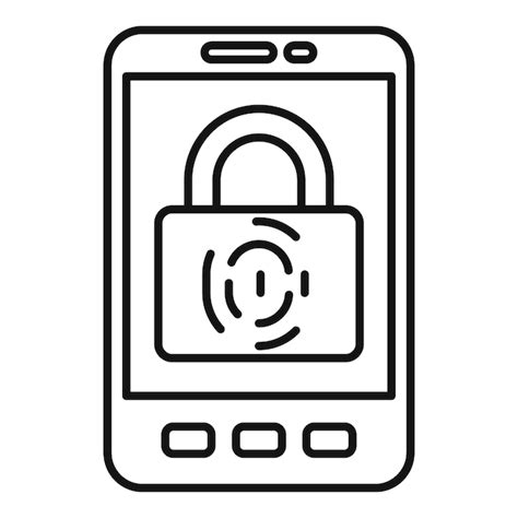 Premium Vector Smartphone Biometric Authentication Icon Outline