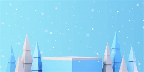 크리스마스와 새해 제품 연단 모형 디스플레이 배경과 Chirstmas 나무와 눈 3d 렌더링 배경 0명에 대한 스톡 사진 및
