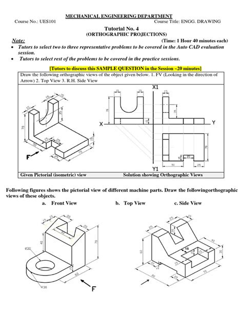 Tutorial 4 Orthographic Projections Pdf