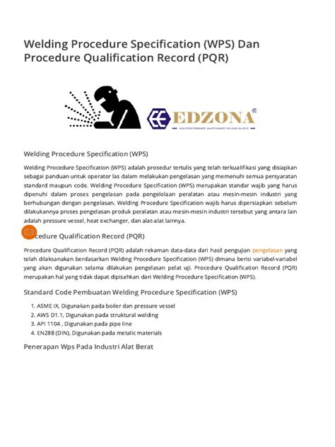 Welding Procedure Specification Wps Dan Procedure Qualification