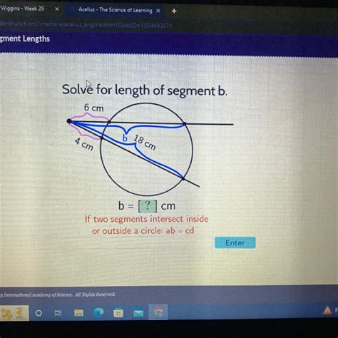 Solve For Length Of Segr 6 Cm 4 Cm B 18 Cm B Cm If Two Segments Intersect Inside