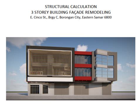 Structural Calculation 3 Storey Building Façade Remodeling Vicivil
