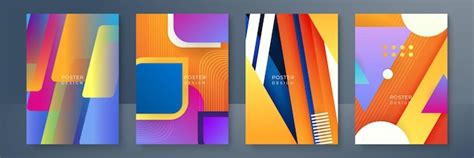 Premium Vector Bright Gradient Color Abstract Line Pattern Background Cover Design Modern