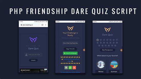 Php Friendship Dare Quiz Script Dare 2019 Php Script Lazyfrog