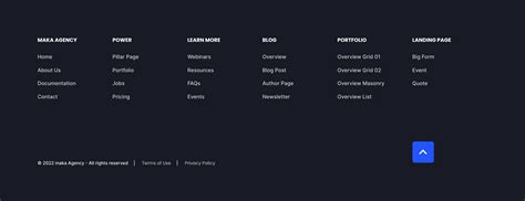 Footer POWER Theme Features