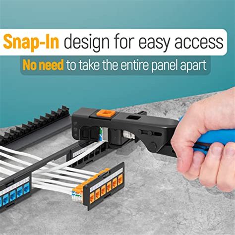 EMS EasyPATCH 1 Pack Blank 24 Port Keystone Patch Panel Snap In Design With Adjustable