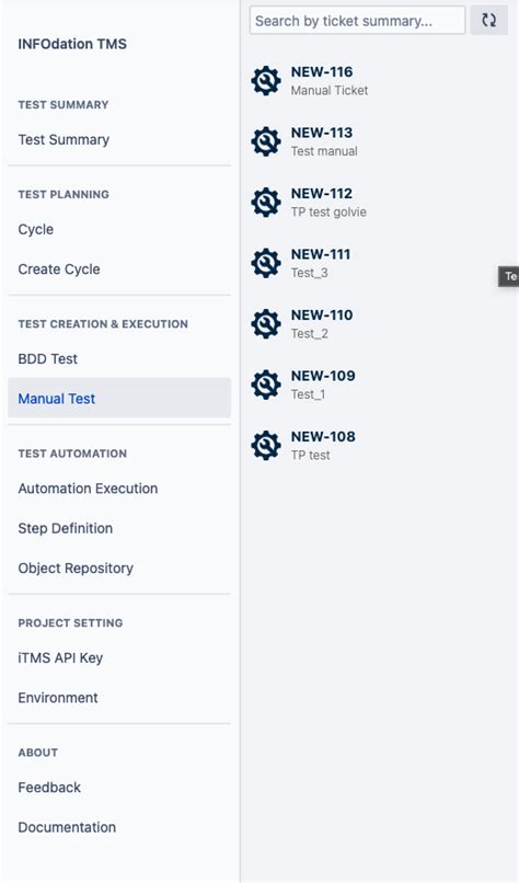Create Manual Test Itms Documentation