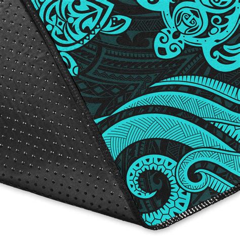 Pohnpei Area Rug Turquoise Tentacle Turtle