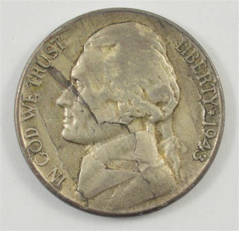 Major Error 1943 Jefferson Nickel Lamination Error Property Room