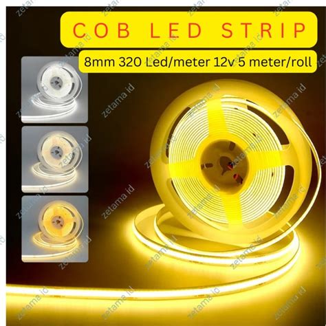 Jual LED Strip COB 12V 320Led Meter DC LED Selang COB 5Mtr Roll Shopee Indonesia