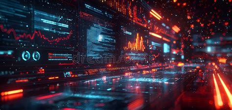 Futuristic Data Visualization Illuminated Screens And Dynamic Charts