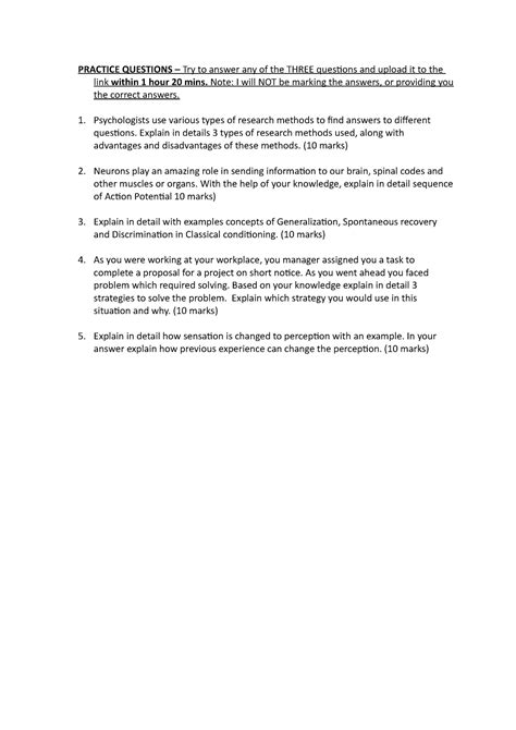 practice questions for exam practice questions try to answer any of