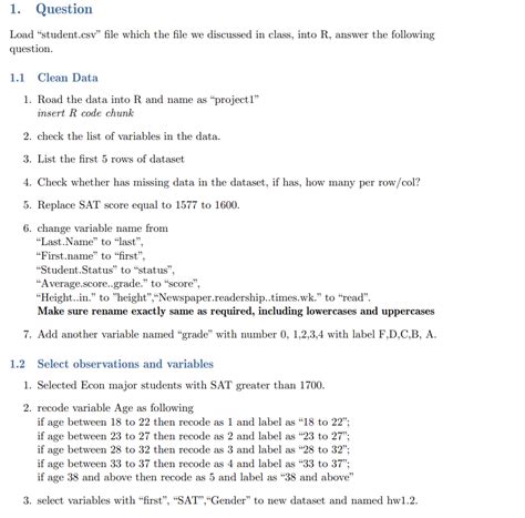 Solved Load Student Csv File Which The File We Discussed Chegg Com