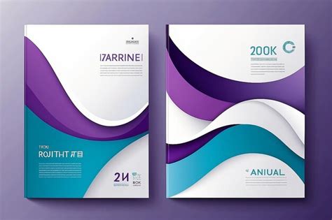 Premium Photo Abstract Curve Shape On Blue Purple And White Color Background A4 Size Book
