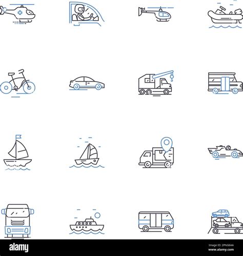 Motioning Line Icons Collection Gesture Signal Wave Point Direct