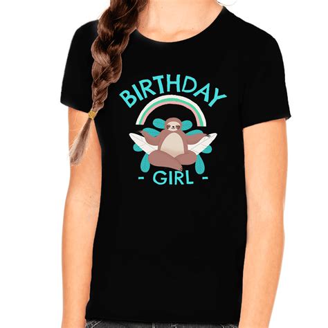 Birthday Girl Shirt Happy Birthday Shirt Cute Sloth Birthday Shirts