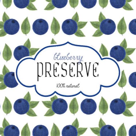 Blueberry Preserve Label Or Tag Etsy New Zealand