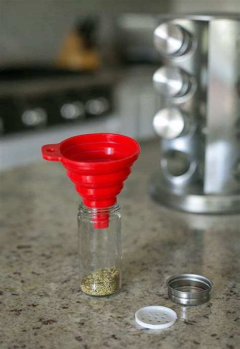 Silicone Collapsible Small Folding Portable Kitchen Funnel With Hung