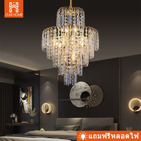 โคมไฟ โคมไฟเพดาน โคมระย้า โคมระย้าคริสตัลยุโรป Crystal Light Ceiling