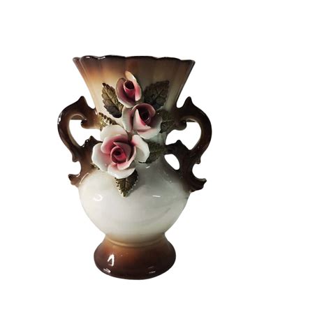 Vintage Brown Vase Porcelain S