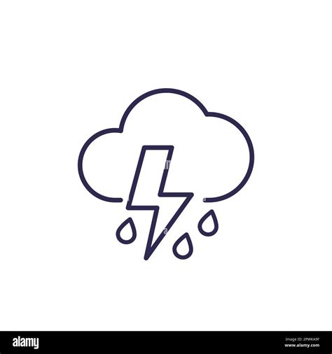 Storm Or Thunder Line Icon Stock Vector Image And Art Alamy