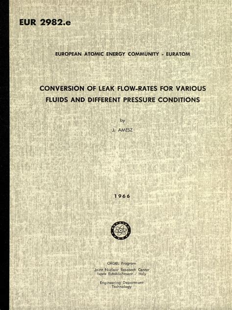 Conversion Of Leak Flow Pdf Leak Flow Measurement