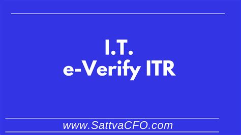 EVerify Income Tax Return ITR Easy To Follow Steps For Verification