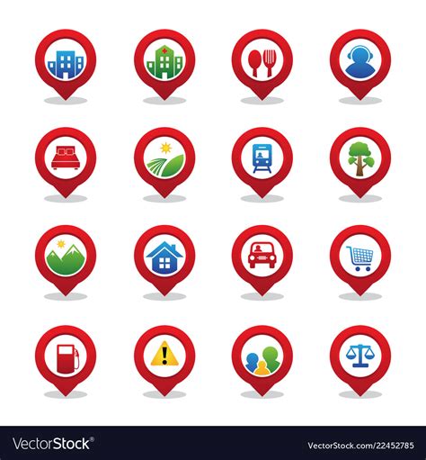 Set Navigation Map Royalty Free Vector Image VectorStock