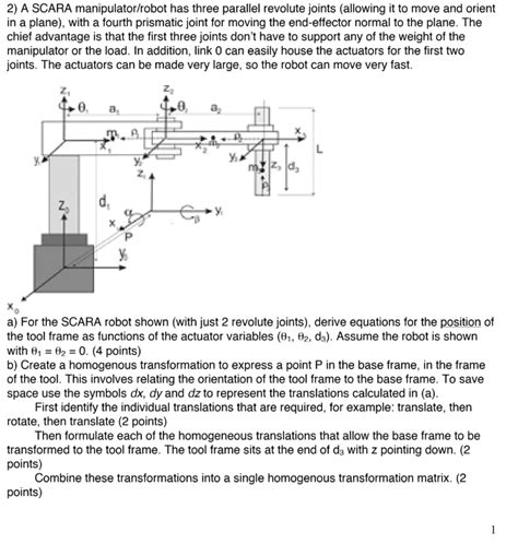 A Scara Manipulator Robot Has Three Parallel Revolute
