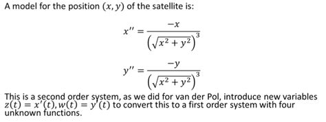 Solved I Want To Model A Satellite S Orbit In Matlab With Chegg